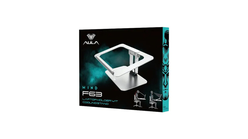 Подставка для ноутбука Laptop Holder AULA F63, серебряная