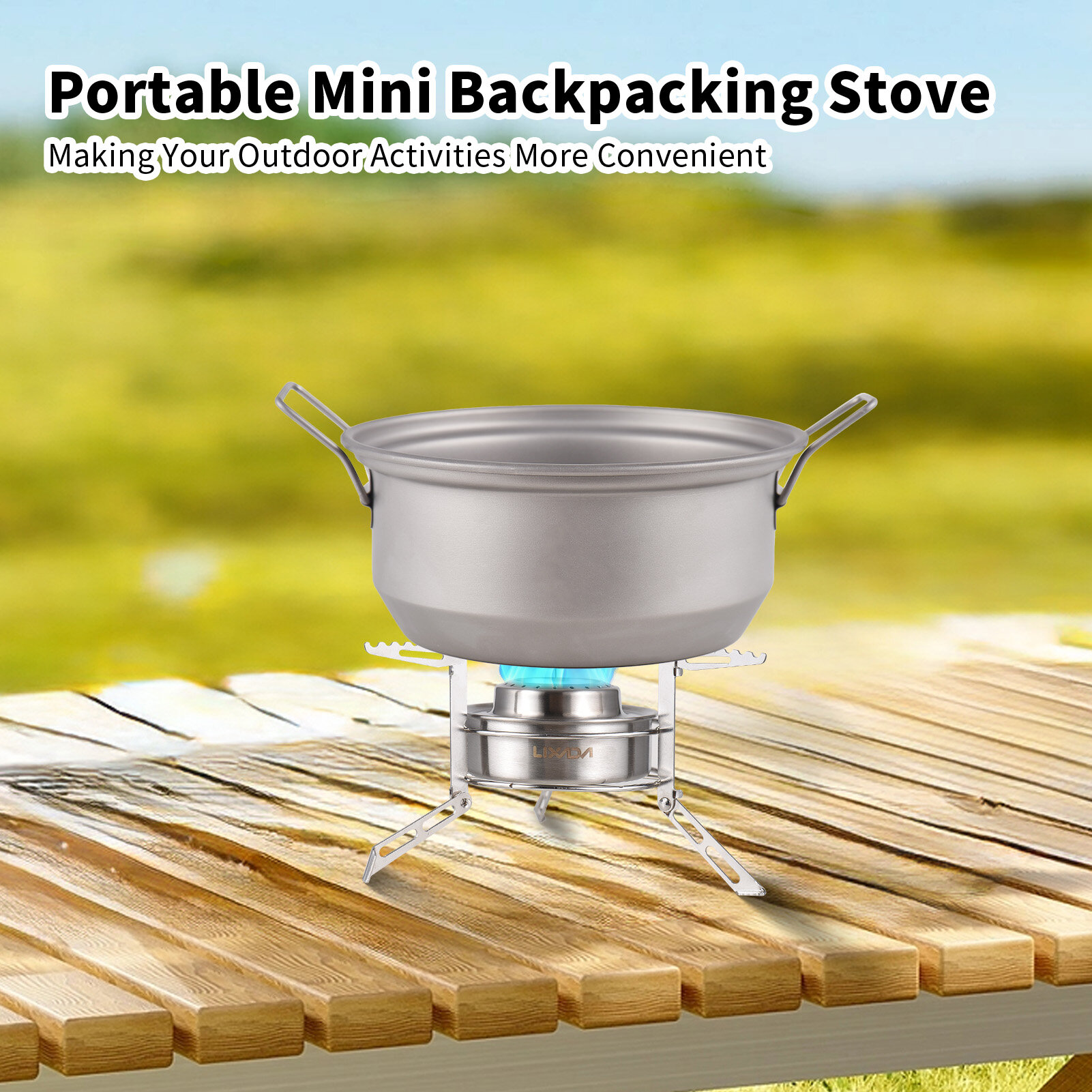 Мини-походная плита с 120-миллилитровой спиртовой горелкой, крышкой и подставкой из нержавеющей стали, складная для кемпинга, походов, обучения выживанию