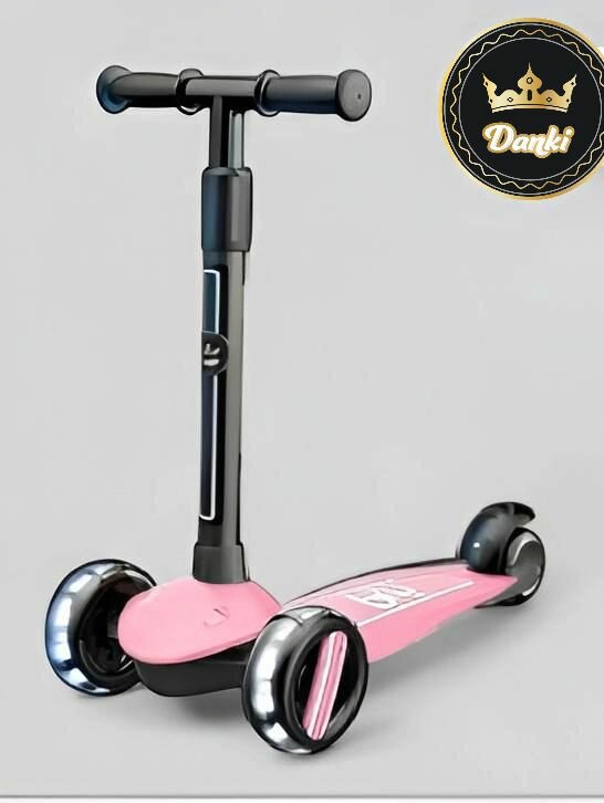 Детский самокат для девочек Danki Power цвет Розовый с 2 до 6 лет