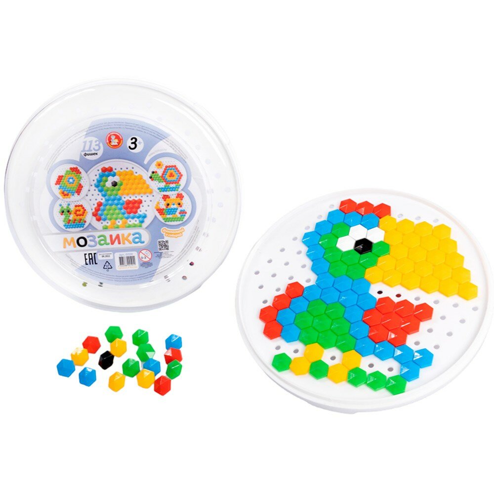 Десятое Королевство Мозаика шестигранная Попугай 113 эл круглая 02191