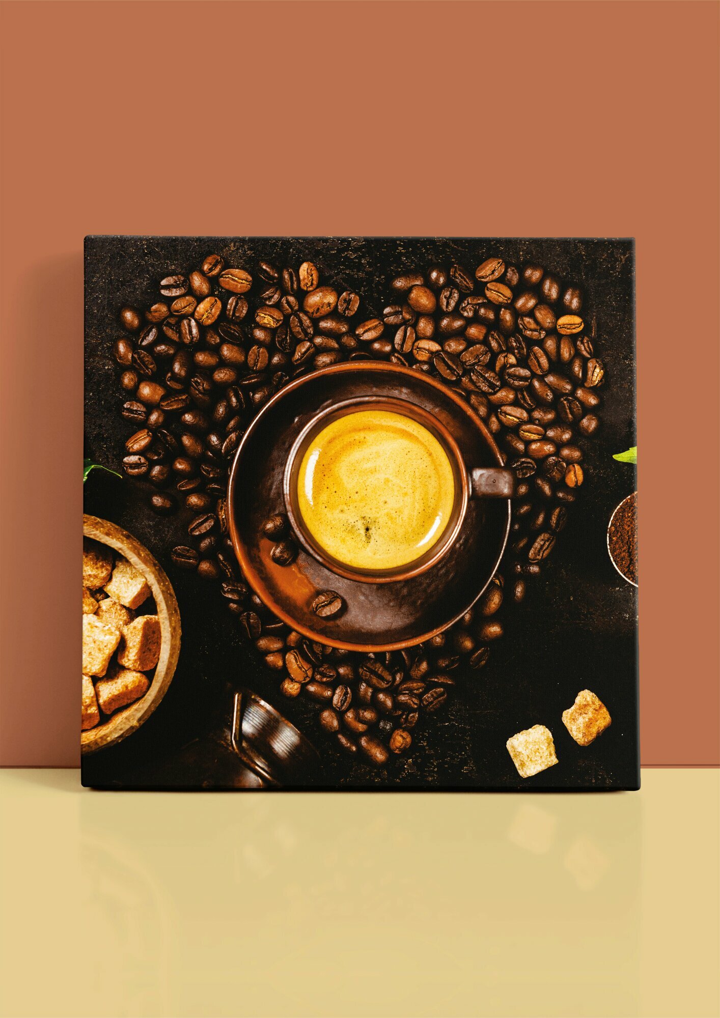 Картина квадратная, Ароматный кофе, 40х40 см Art IrbisPrint натуральный холст на подрамнике 20 мм из натуральной сосны