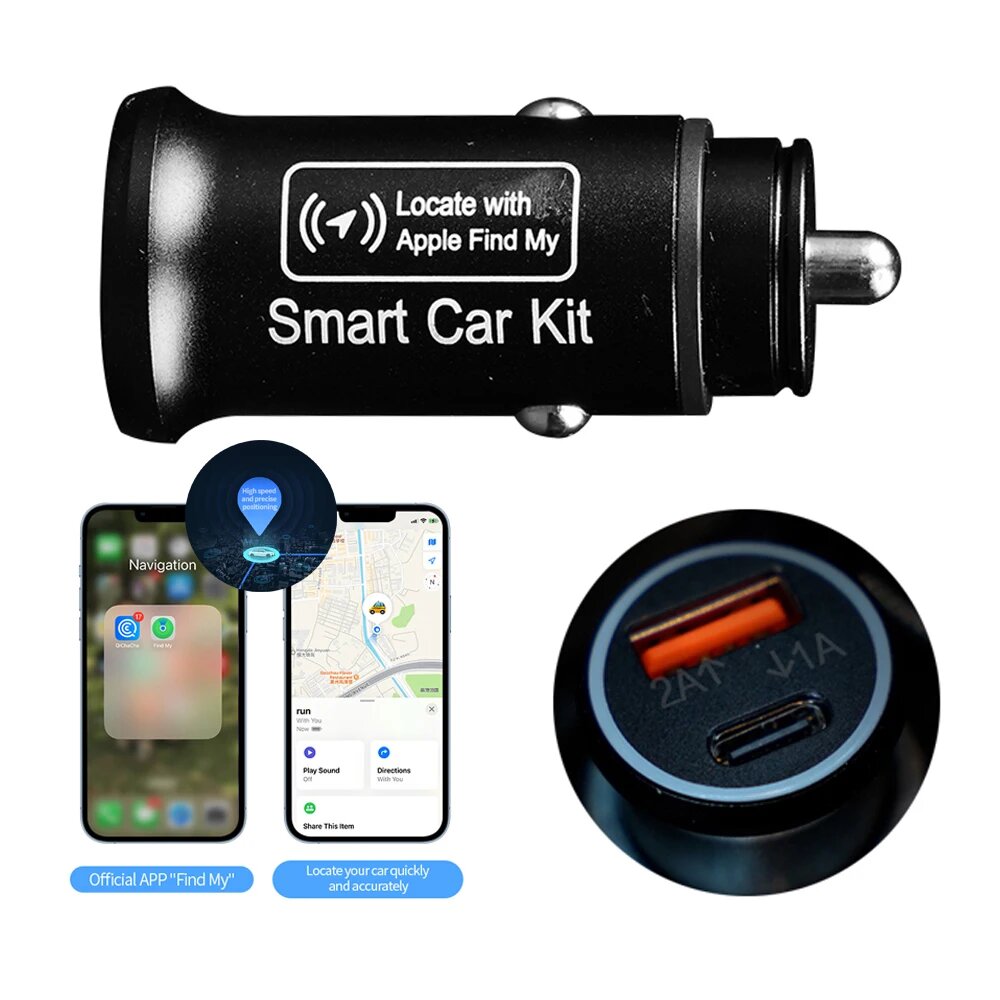 OBD GPS-локатор-трекер Прикуриватель USB Мини-автомобильное зарядное устройство AP200 Зарядное устройство для телефона Ipad 20 Вт Тип C QC3.0 Apple Find My Anti-lost