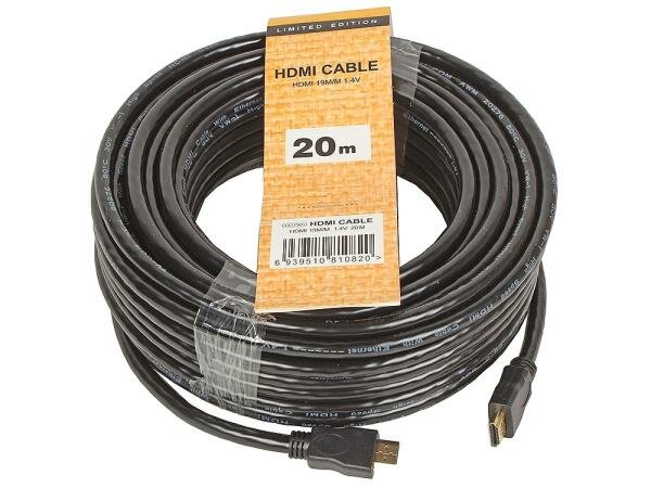 Кабель HDMI 20м VCOM Telecom CG150S-20M круглый черный