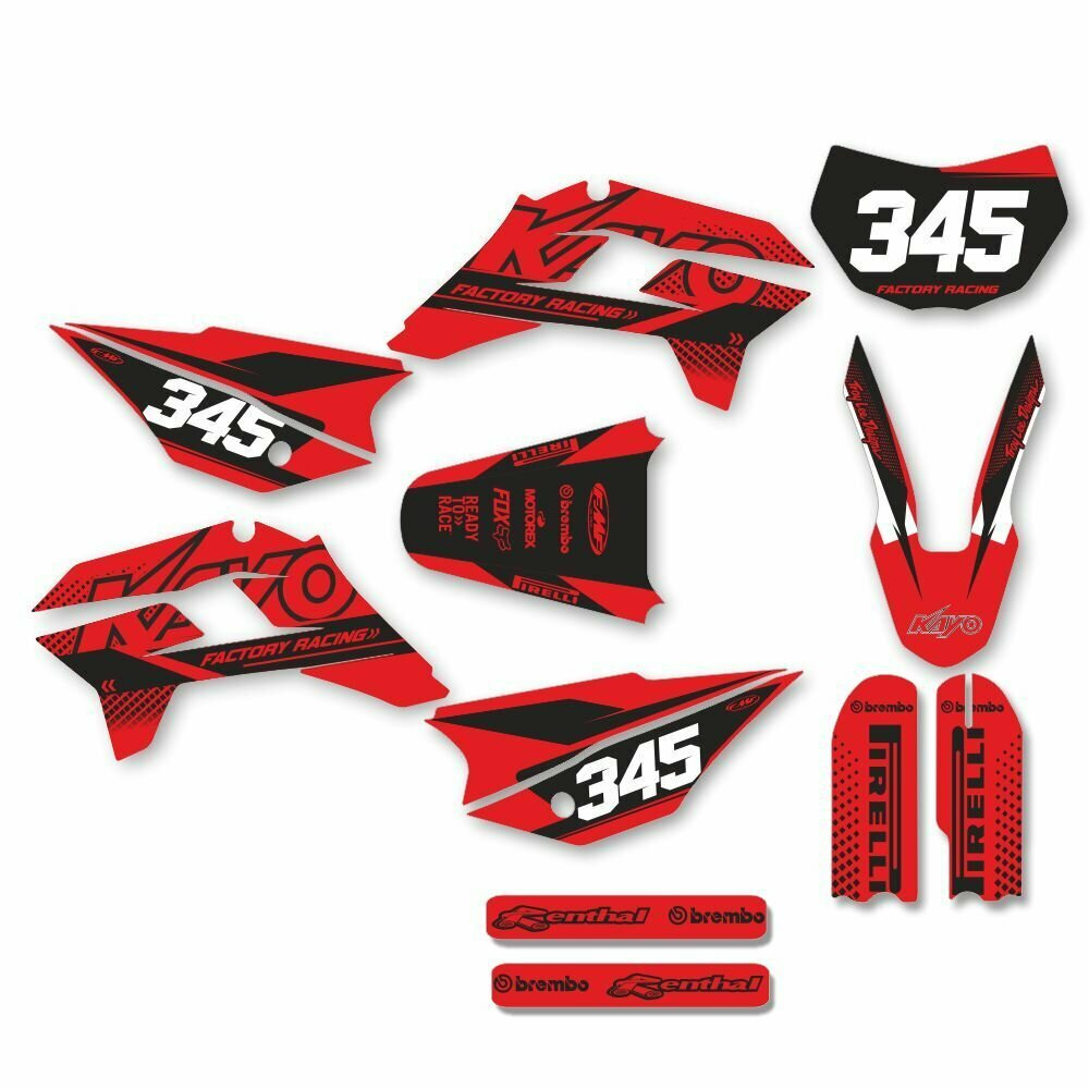 Комплект толстых наклеек на питбайк KAYO KRZ TT BASIC EVOLUTION YX