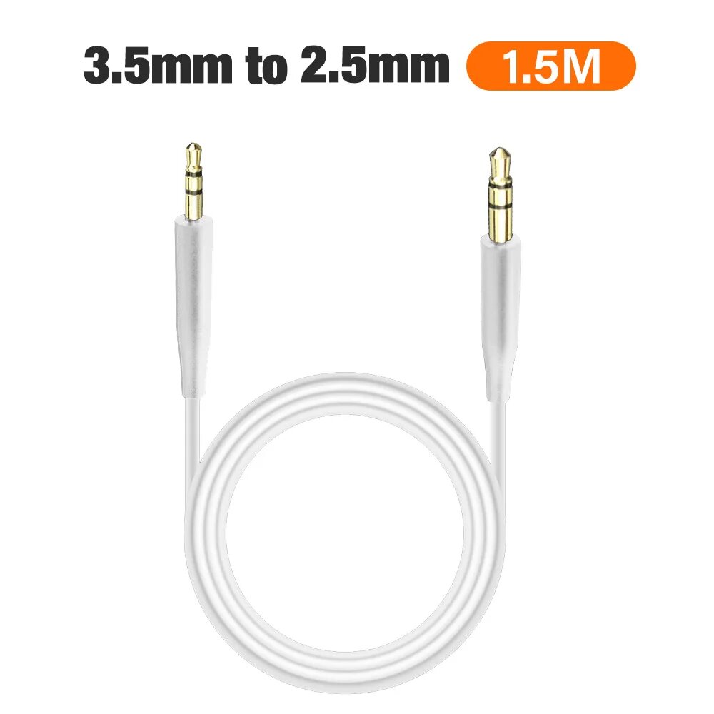 Аудиокабель Nephy 3,5–2,5 мм для JBL AKG Bose белый