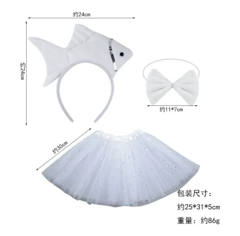 Детский костюм золотая рыбка полиэстер 3-8 лет Белый, White