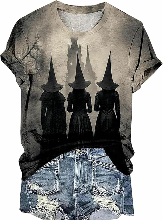 Кулирка с лайкрой купон "3 Ведьмы в лесу" ширина 180см, высота 80 (+-2)см пенье