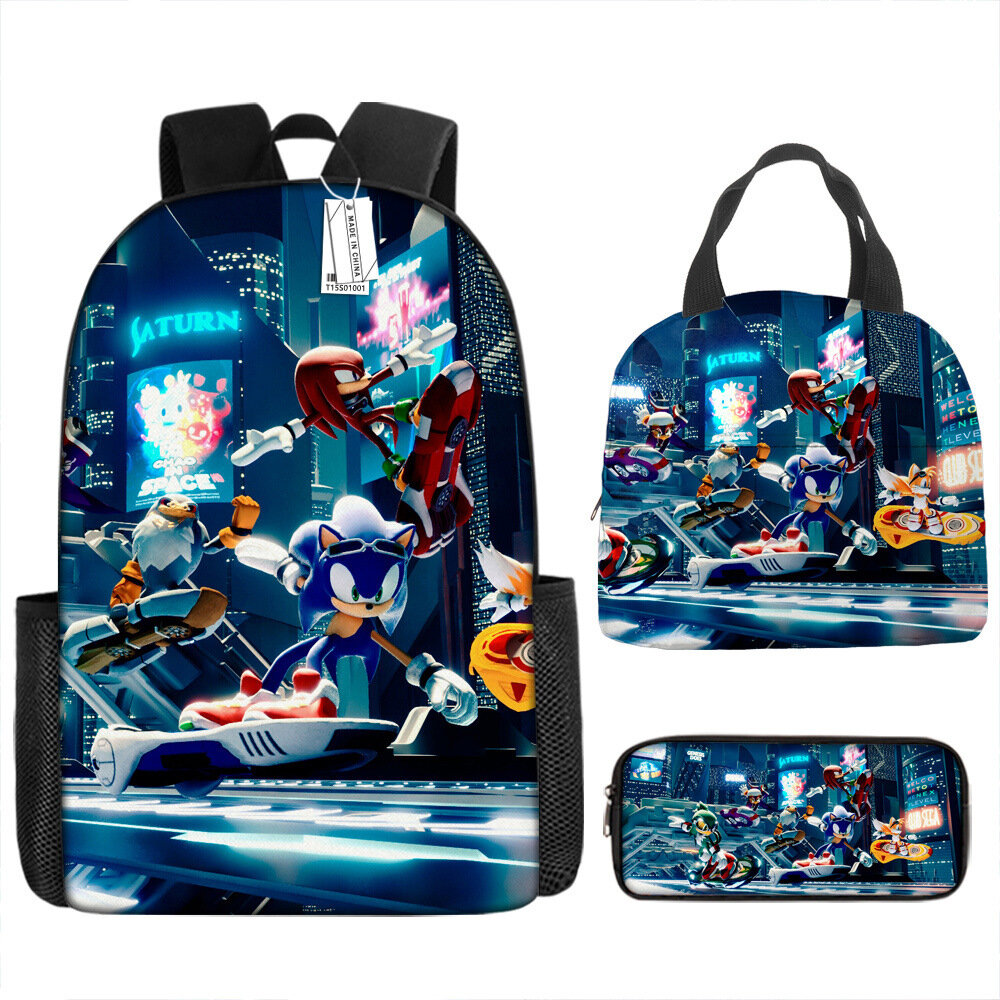 Новый трансграничный рюкзак Sonic, модный рюкзак с анимацией, сумка для начальной школы большой емкости, сумка для обеда SONIC