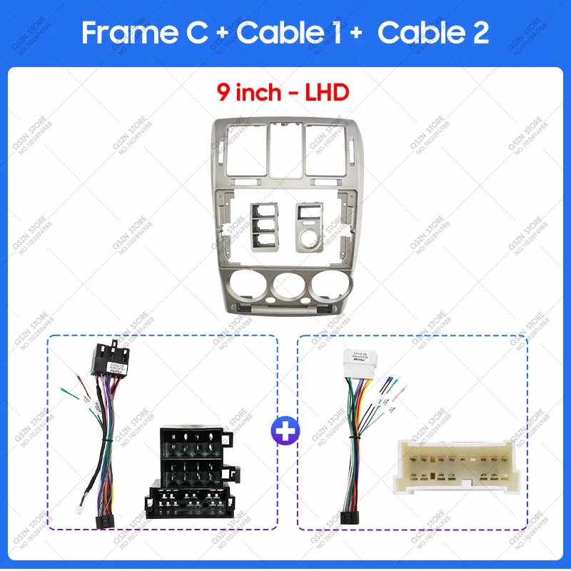 9-дюймовый автомобильный DVD CD-радио, лицевая рамка для HYUNDAI GETZ 2004-2006, стерео панель, приборная панель, лицевая панель, отделка панели, комплект кабелей CANBUS FrameC cable1 cable2