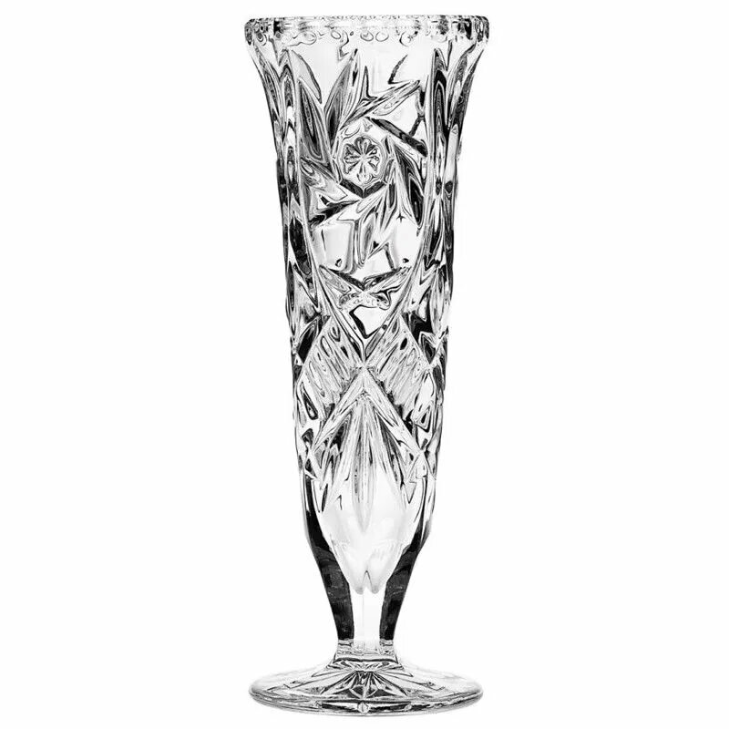 Ваза Crystal Bohemia "PINWHEEL", хрустальная, прозрачная, 17см