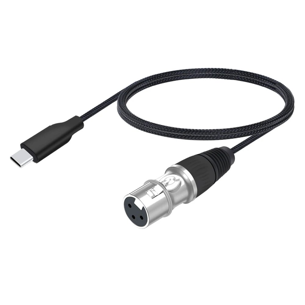 Кабель USB C — XLR GuerGuo Type C to F-SL-BK, 1M