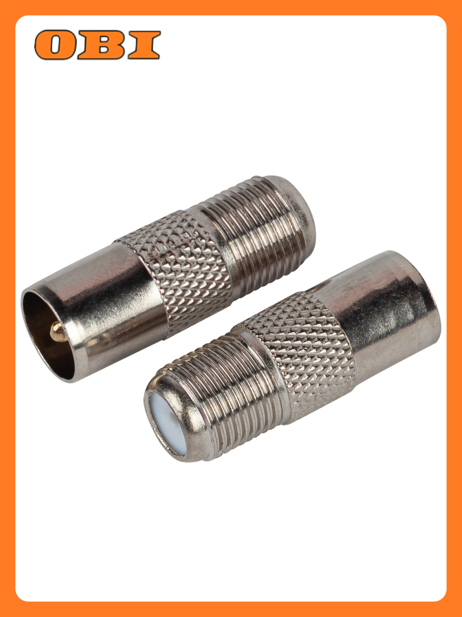 Переходник ERA SIMPLE, гнездо F-штекер, для ТВ, серебристый, 1 шт