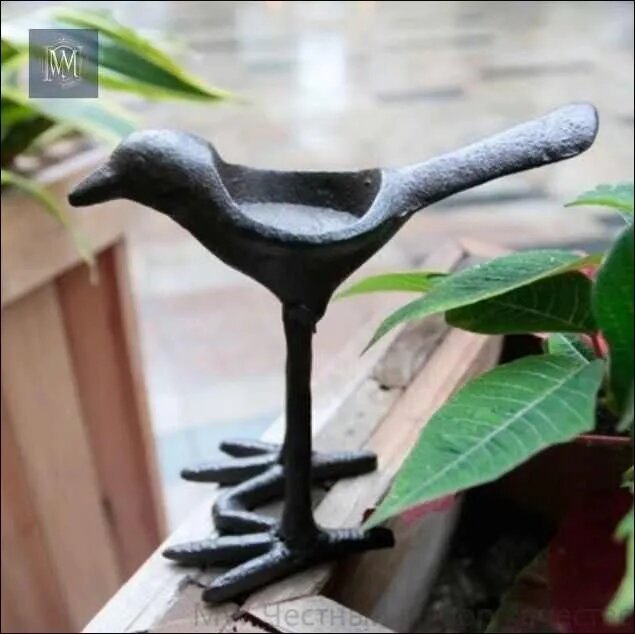 Набор аксессуаров для свечей A Чугунный подсвечник Birdy в виде птички для дома, высота 15 см