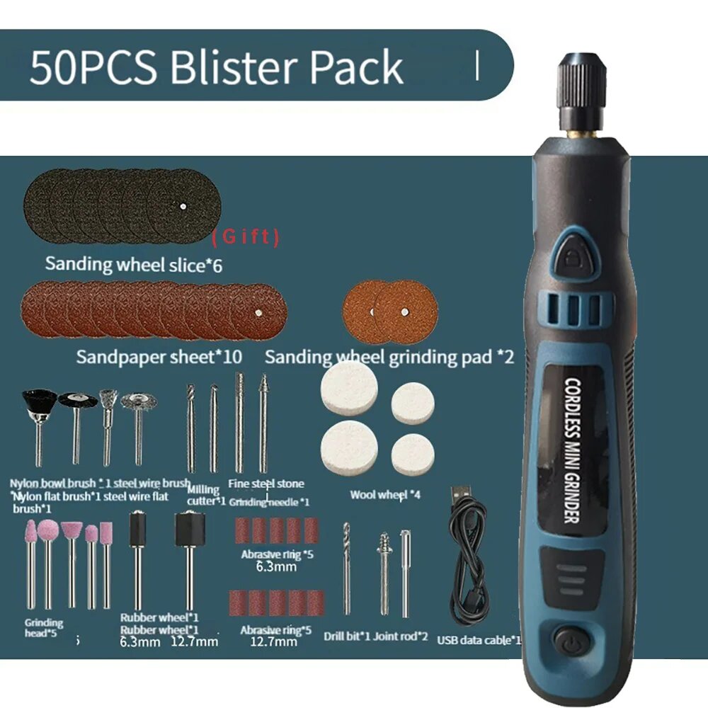 Беспроводная мини-шлифовальная машина, 50PCS Blister Pack