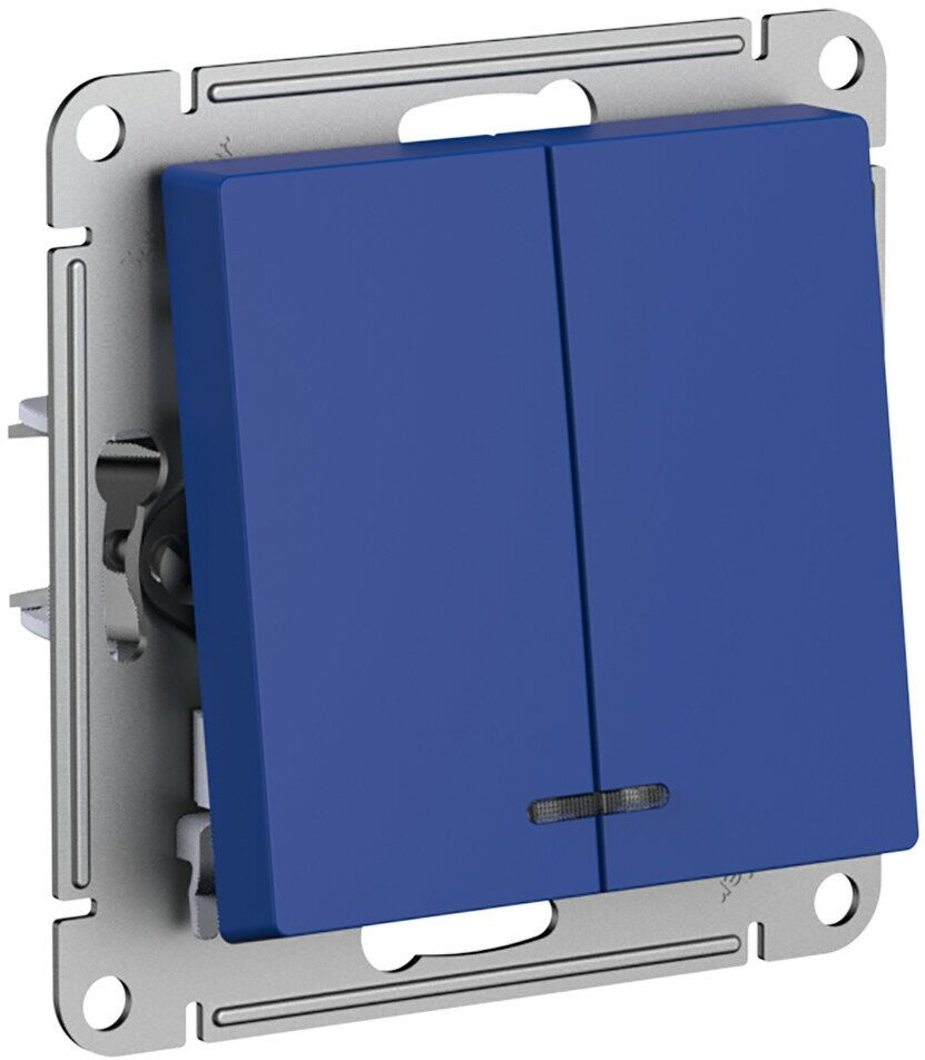 Выключатель 2 СП 10АХ с подсв. сх.5а механизм SE AtlasDesign аквамарин