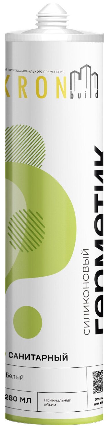 KRONbuild герметик силиконовый 280г санитарный белый, арт. SSW28
