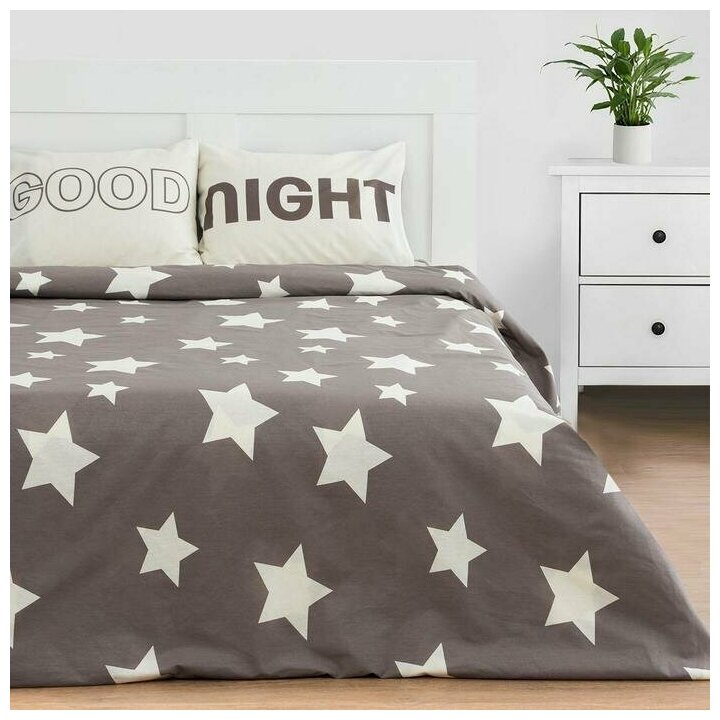 Комплект: пододеяльник и 2 наволочки Good night 175 215 см, 50 70 см - 2 шт, 100 хлопок