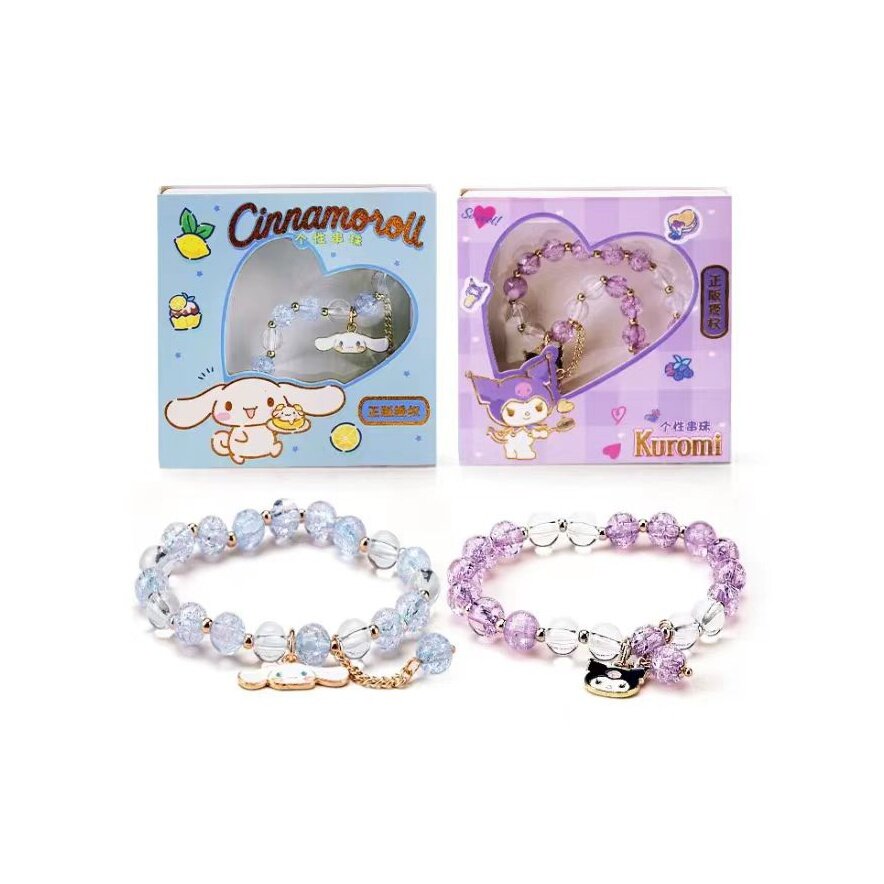 Санрио My Melody Kuromi Pompompurin Cinnamoroll Браслет с бусинами мерч по интеллектуальной собственности
