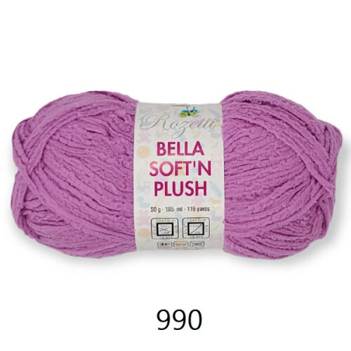 Пряжа "BELLA SOFT N PLUSH" 100% Полиамид, 50гр/105м, (990- Фуксия) 1 упаковка (10 мотков)