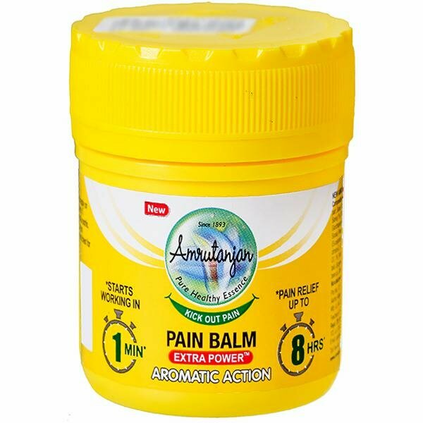 AMRUTANJAN Pain Balm, EXTRA POWER (амрутанжан бальзам желтый, Экстра сила, Ароматическое действие), 25,3 г. (27,5 мл.)