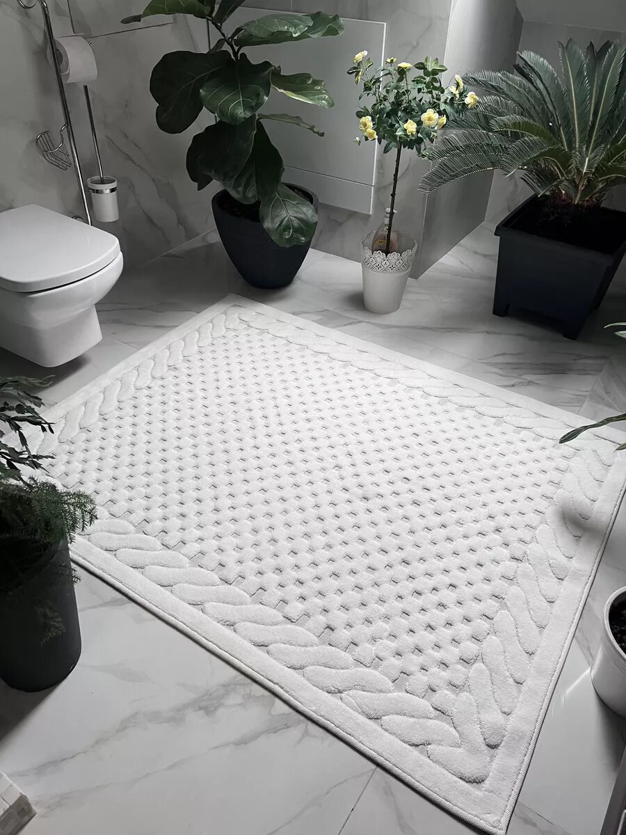 Коврик Natali's Carpets на пол для ванной и туалета хлопковый 120х150 см Турция