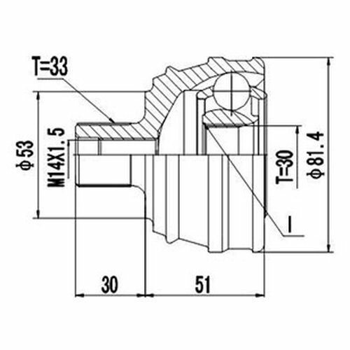 ШРУС Dynamatrix-Korea DCV803008 для Audi 80, 90