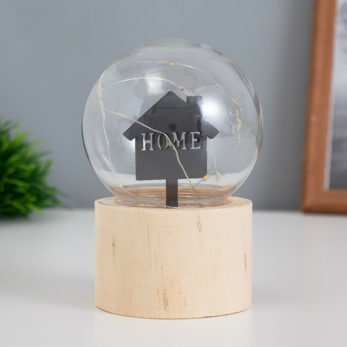Фигурка световая RISALUX «Дом», LED-ночник, 3×AG10, шар-8 см, 6.5×6.5×11.5 см