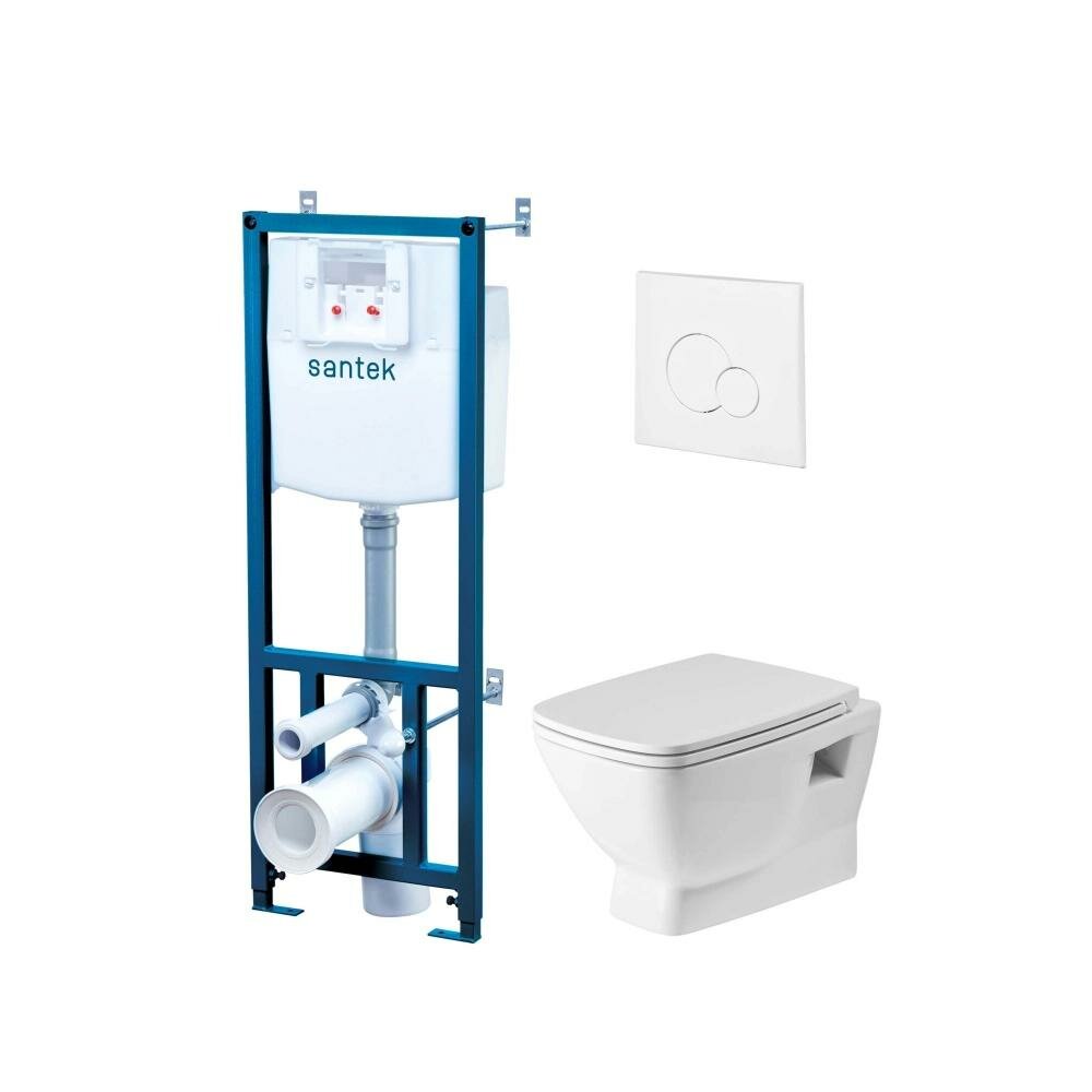 Комплект унитаза с инсталляцией Santek Нео 1. WH50.1.758 с кнопкой смыва