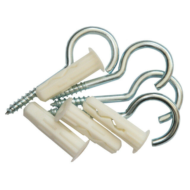 Шуруп-полукольцо 4,2x50 мм с дюбелем, набор 6 шт для крепежа в кирпиче и бетоне