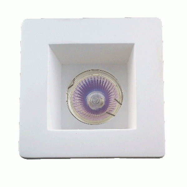 Светильник декоративный гипсовый встраиваемый Светкомплект AZL 01 WH 120*120 мм белый