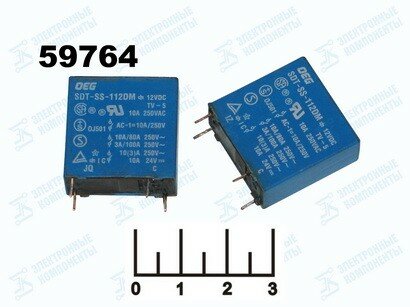 Реле =12V 10A/250V SDT-SS-112DM
