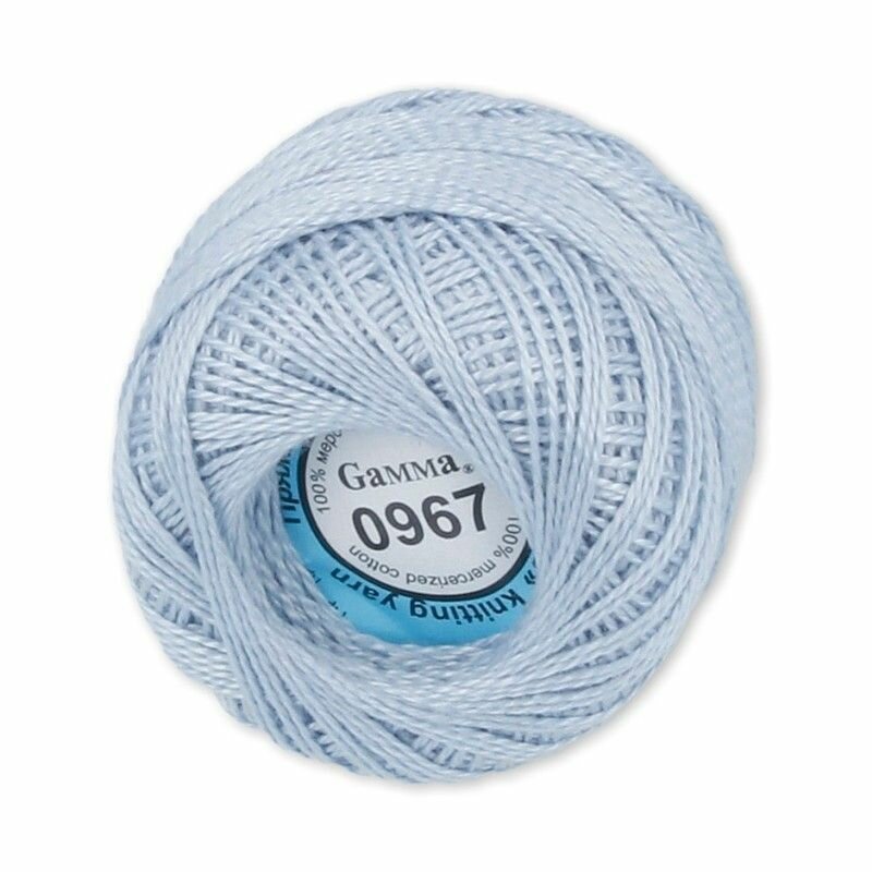 Пряжа нитки Ирис "Gamma" набор 10 мотков, хлопок, 82м, для вязания №0967 светло-серый