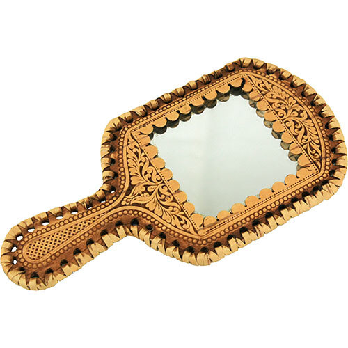 Зеркальце квадратное на ручке (береста)