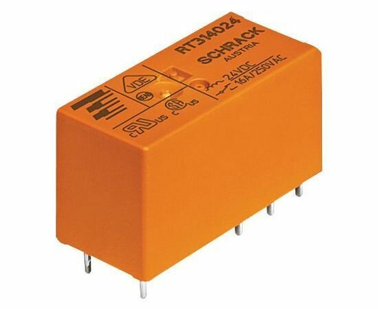 Промежуточное реле: schrack RT314524 Uобмотки: 24ВAC, 16A/250ВAC - 1 группа