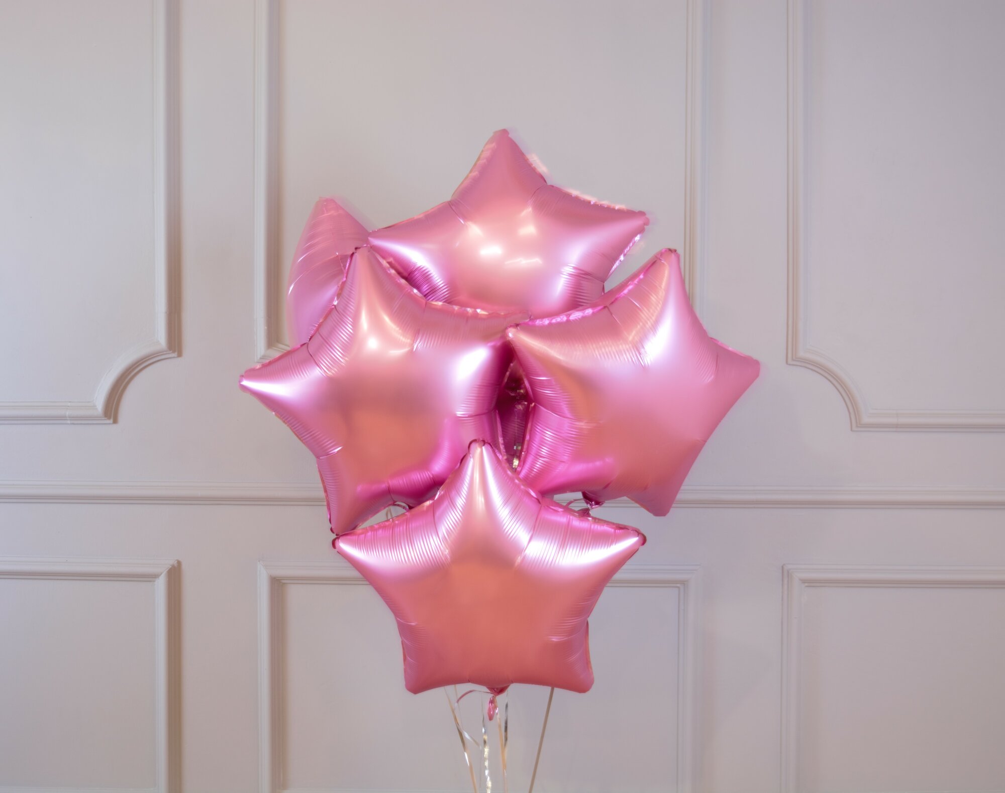 Воздушные шары Flexmetal "Звезда", розового цвета, 5 шт. Для поздравления.