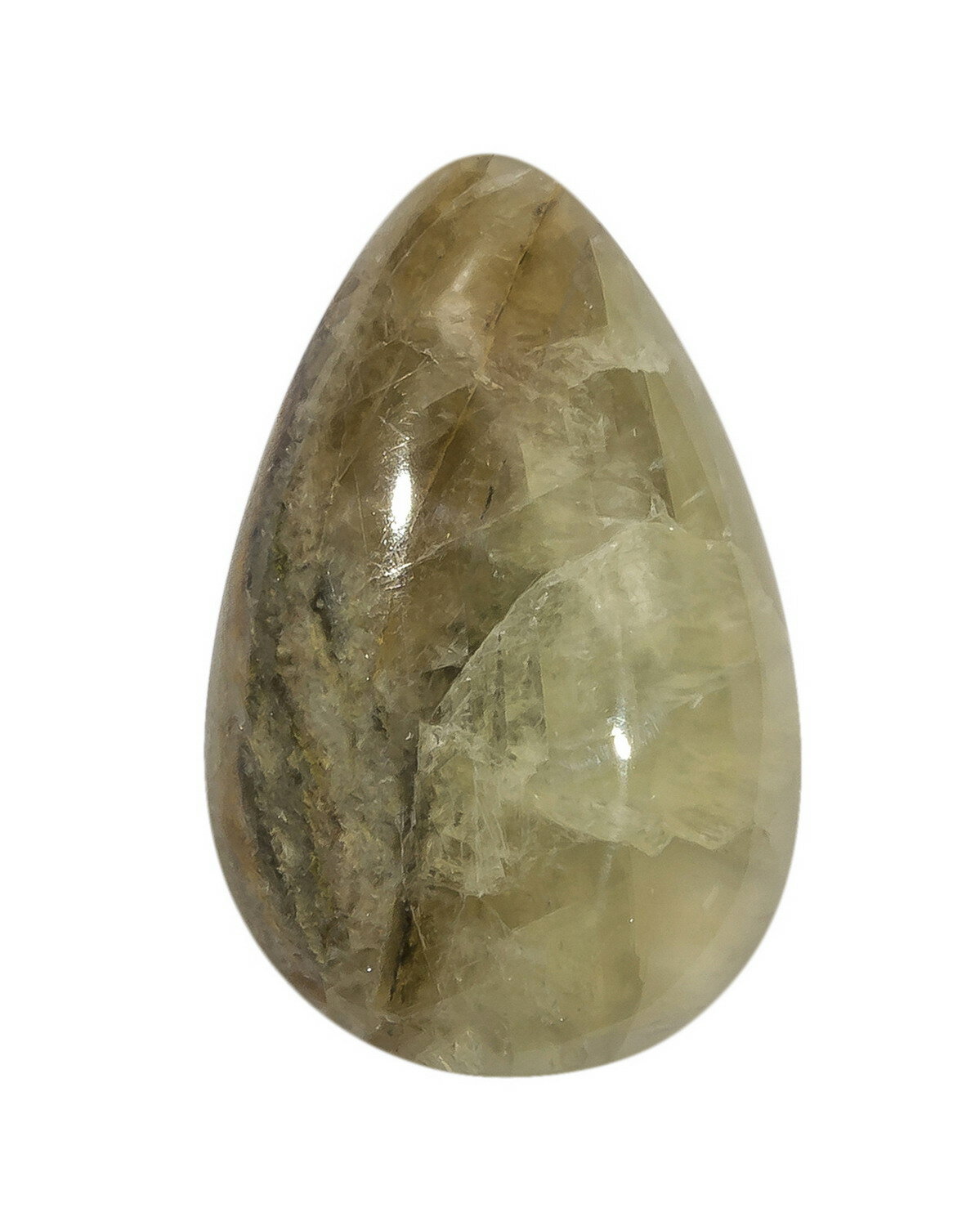 Кабошон Кальцит зеленый 36х23х7 мм.