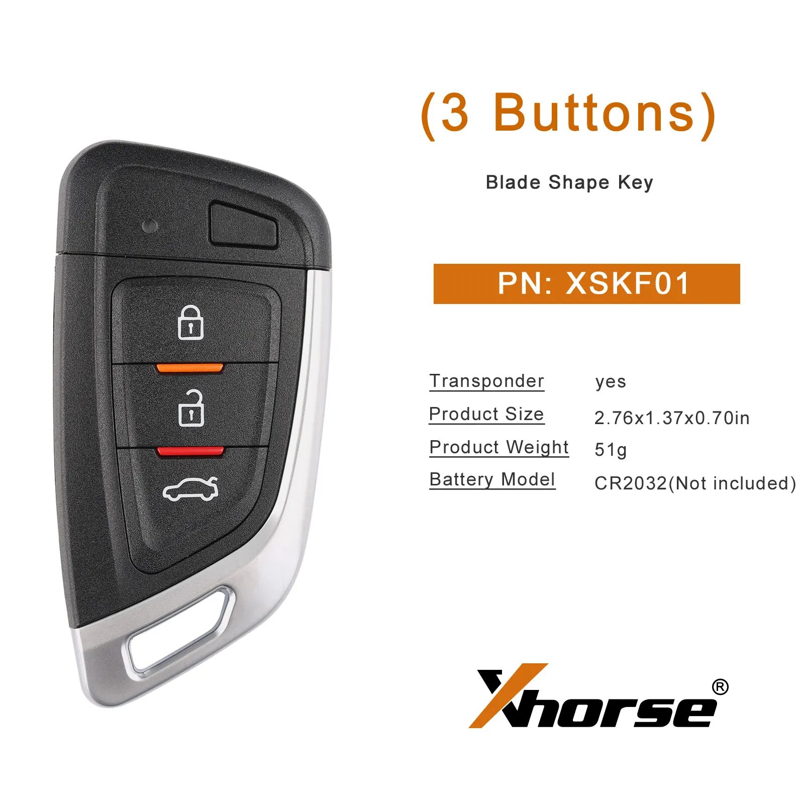 XHORSE XSKF01EN 3 кнопки, ключ для Chrysler/Land Rover