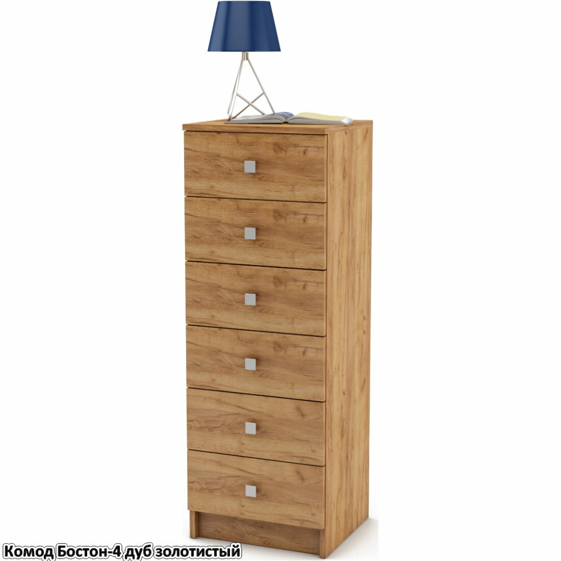 Комод Бостон-4 Дуб-золотистый, ЛДСП, МФ Владимир VMF, 40х114х38 см.