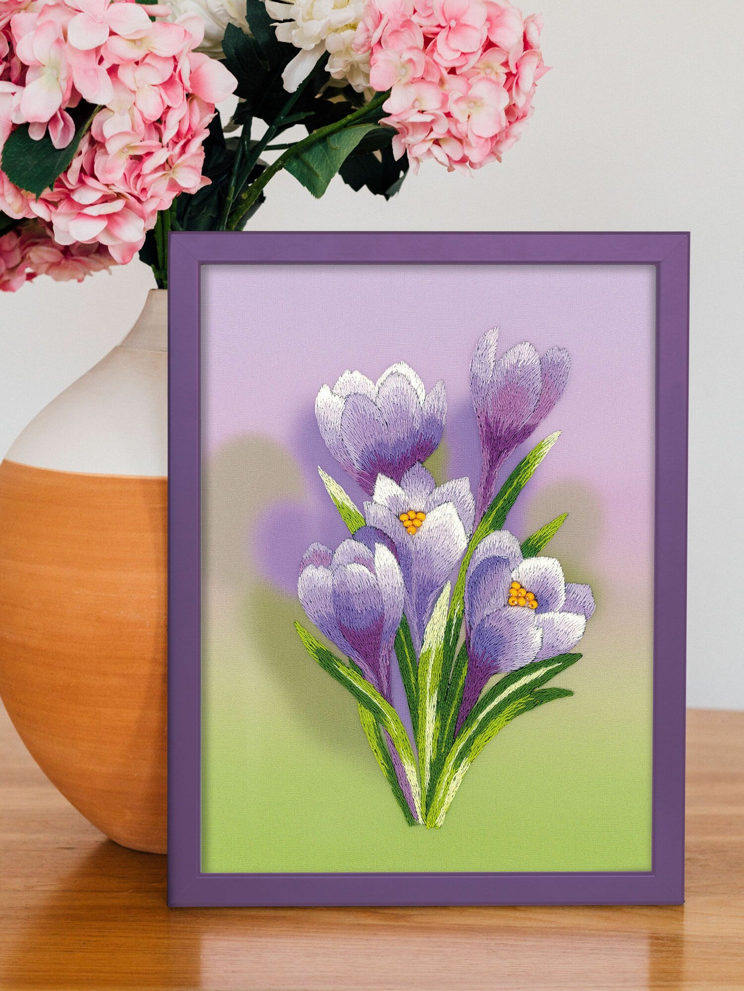 Набор для вышивания гладью Риолис, вышивка "Крокусы", 13*16 см, 0065РТ