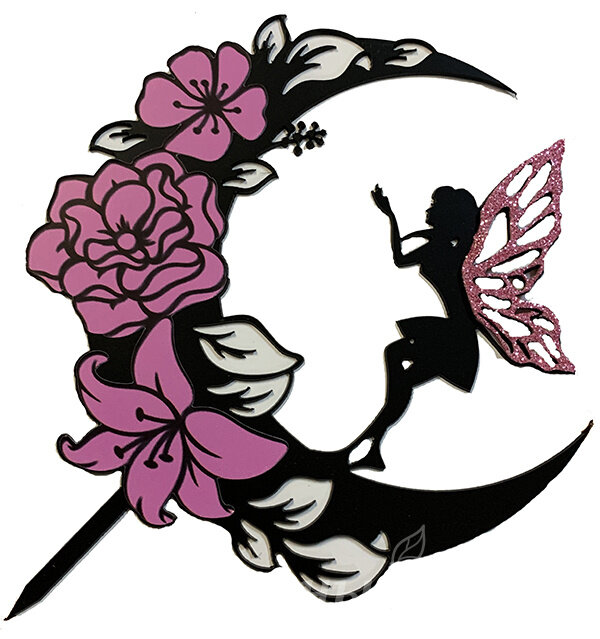 Топпер для торта Фея на месяце (Набор из 3 шт.)