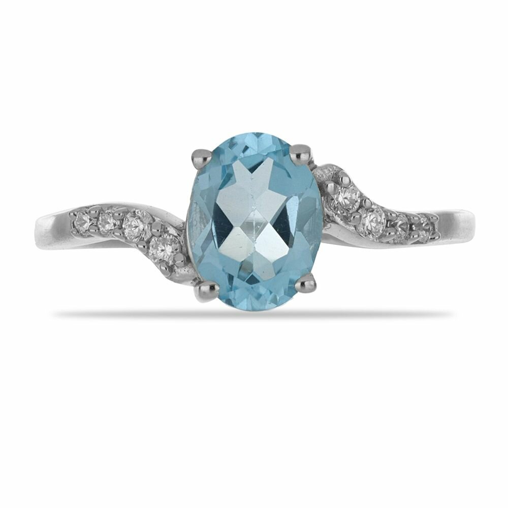 Кольцо, серебро, 925 проба, родирование, фианит, топаз