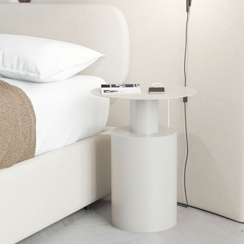 Тумбочка для спальни, круглый журнальный столик, железо 40*25*50