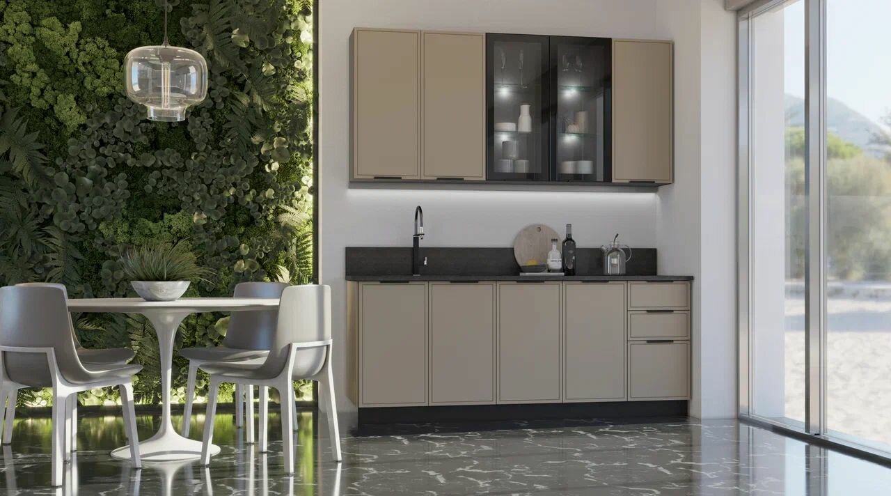 Кухня Николь Холст латте 2,0м / 900мм