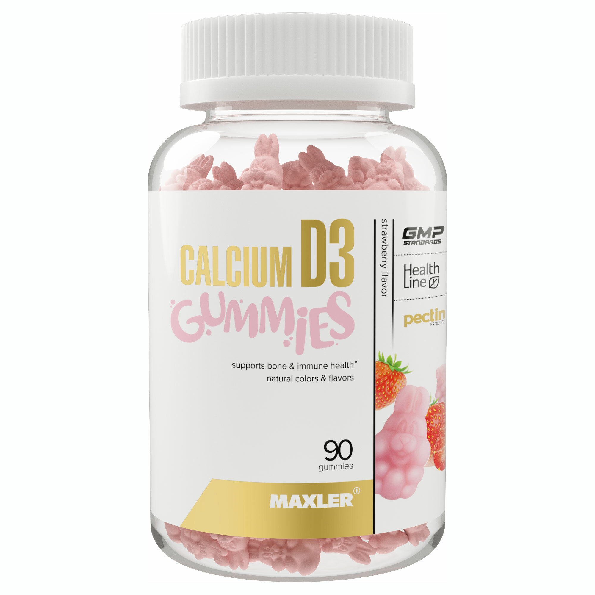 Maxler Calcium D3 Gummies For Kids, 90 шт. (Клубника)