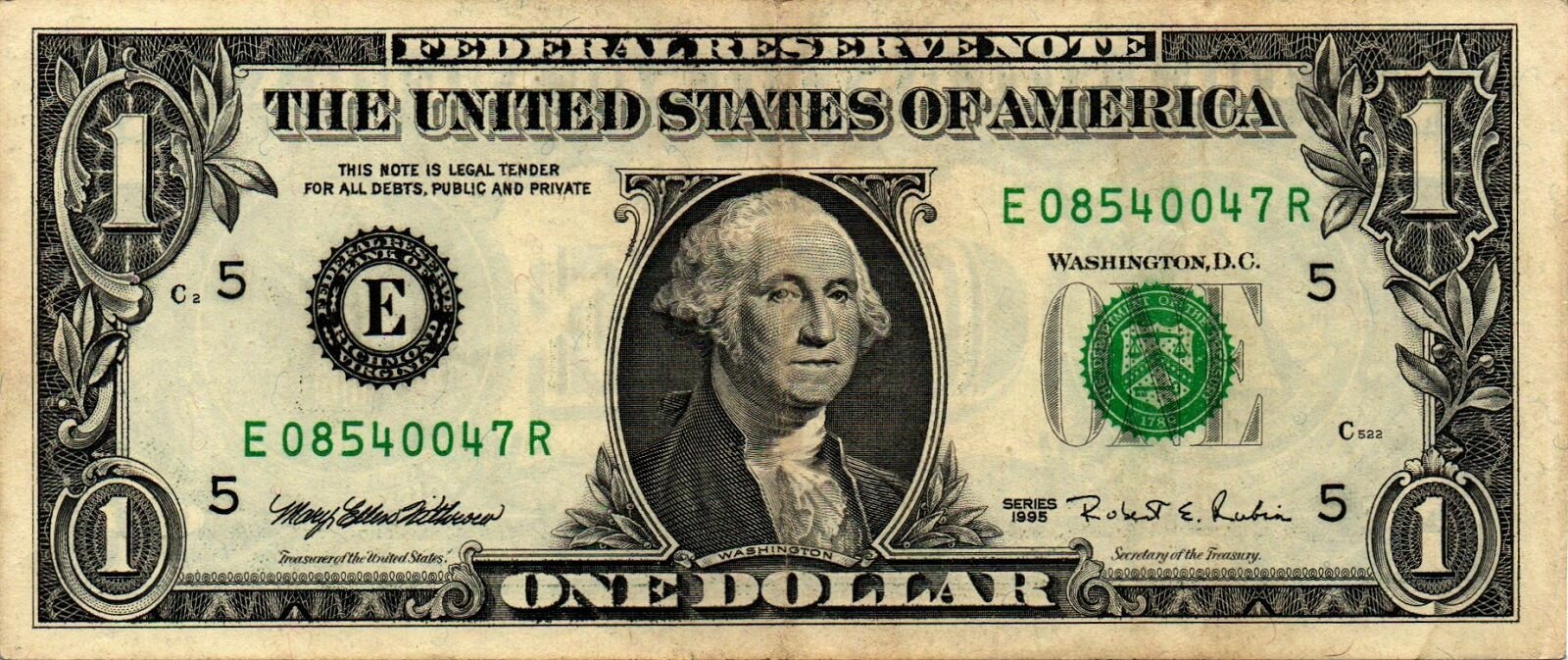 Доллар 1995 год США 08540047 Н