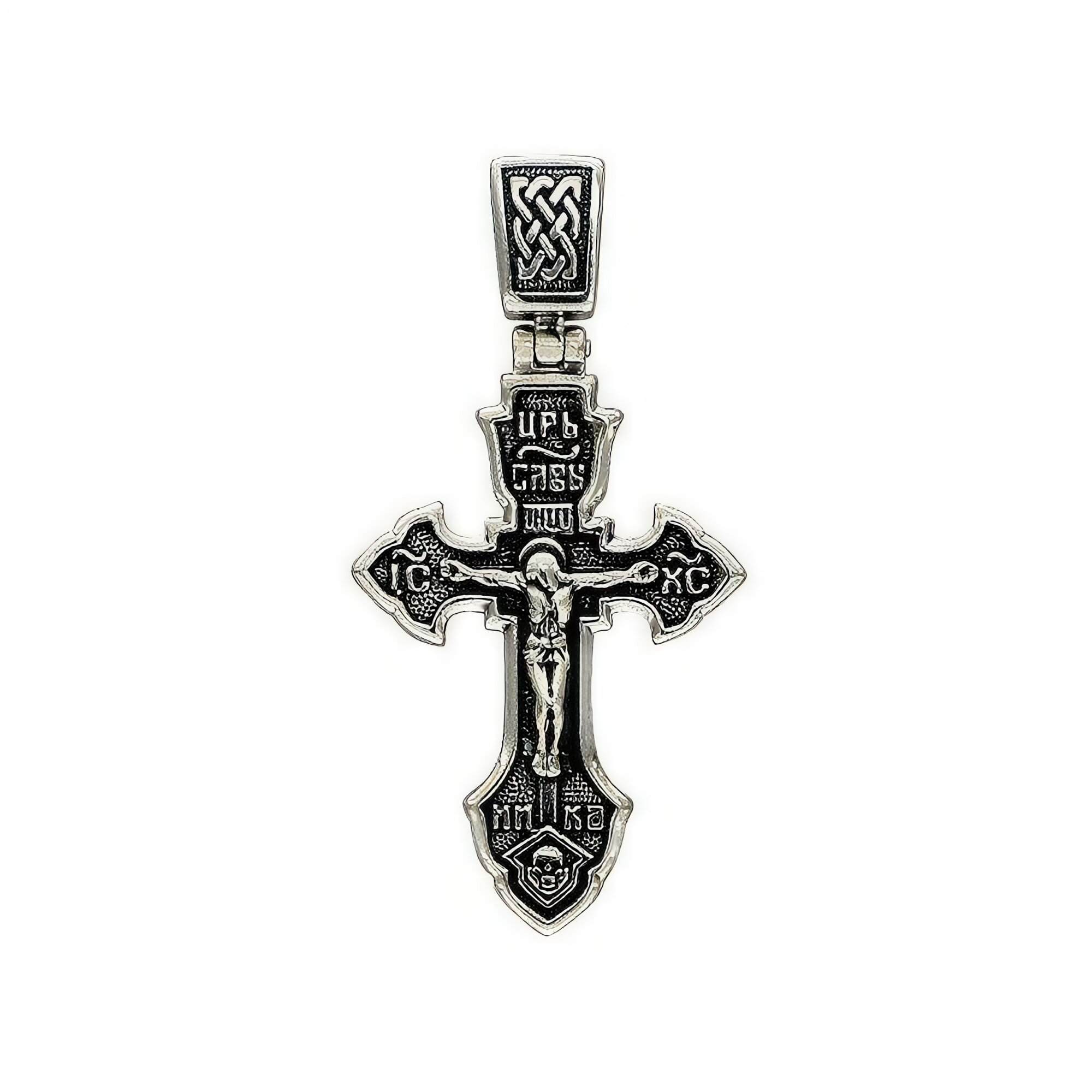 Крестик, серебро, 925 проба, чернение