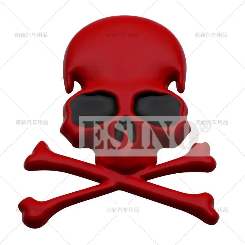 Стайлинг автомобиля, Забавный Череп, 3D металлический, хромированный, цинковый сплав, клей, Style 7