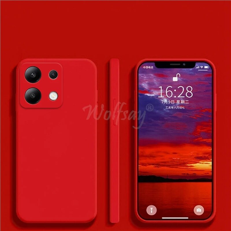 Красный чехол Redmi Note 13 из жидкого силикона