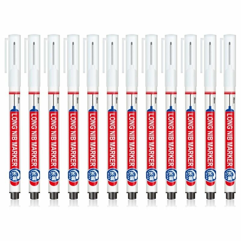 12 шт. Масляные маркеры для глубоких отверстий, Черный