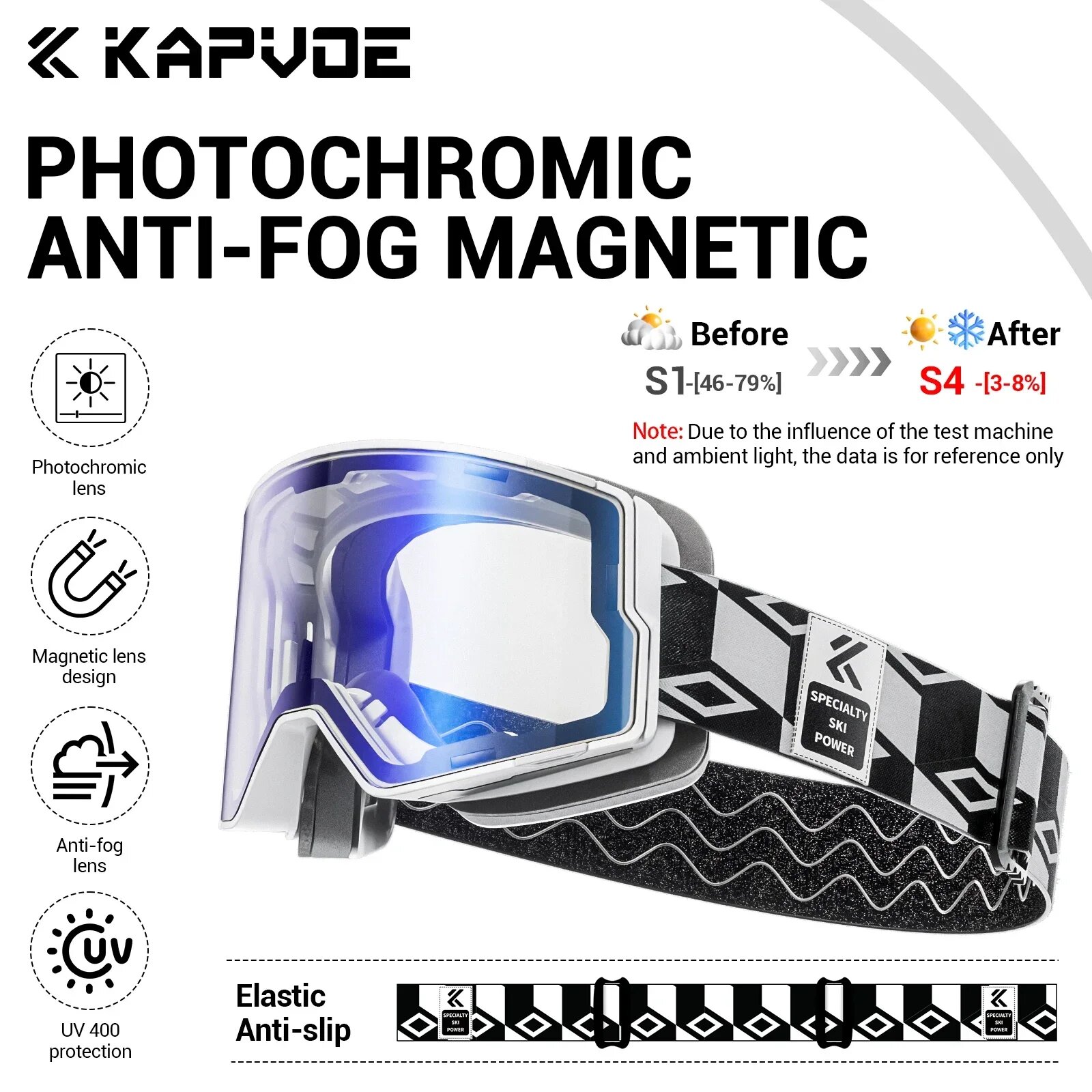 KAPVOE K722 фотохромные лыжные очки OTG K722-02